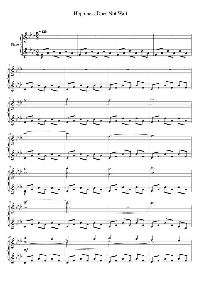 Happiness Does Not Wait钢琴谱 - Ólafur Arnalds - free piano sheet music ...