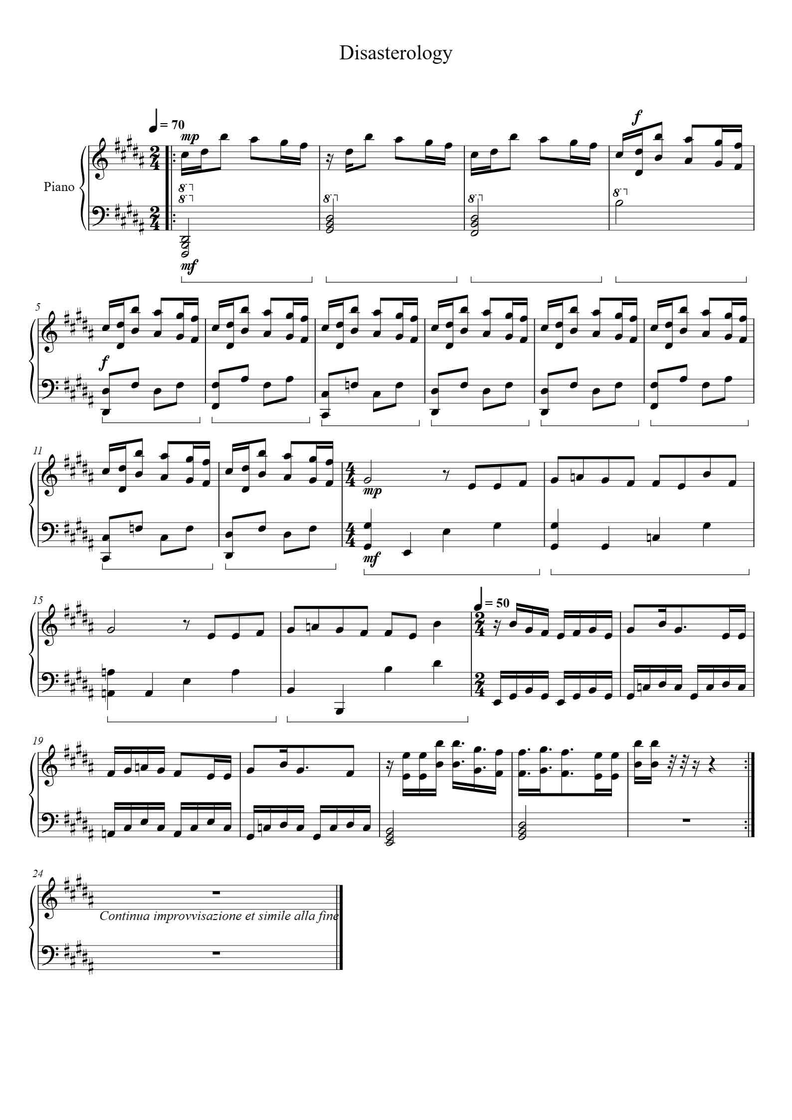 'Disasterology' - Piano Sheet Music By Pierce The Veil | TOPiano