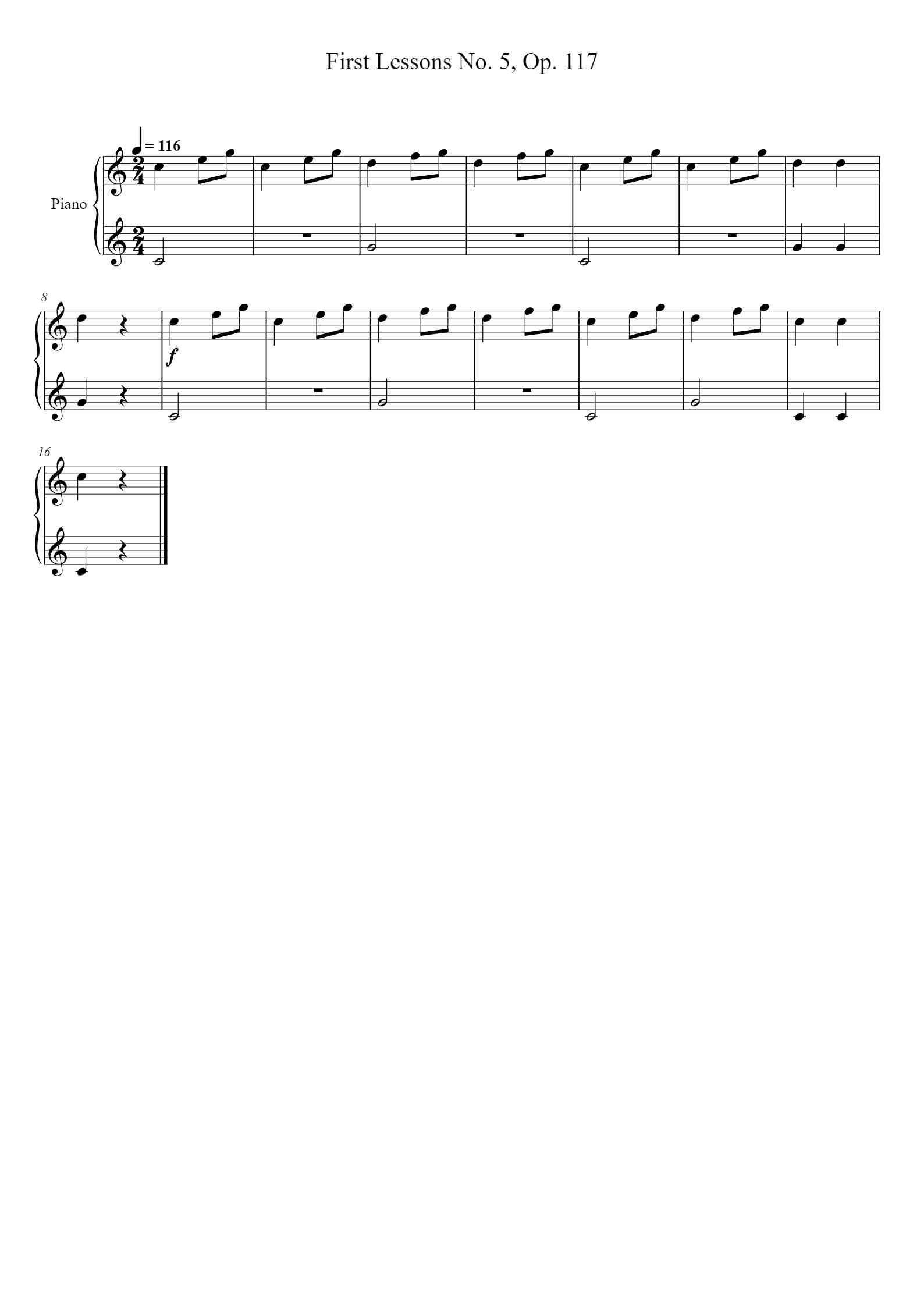 Learning Cornelius Gurlitt's "First Lessons No. 5, Op. 117" Piano ...