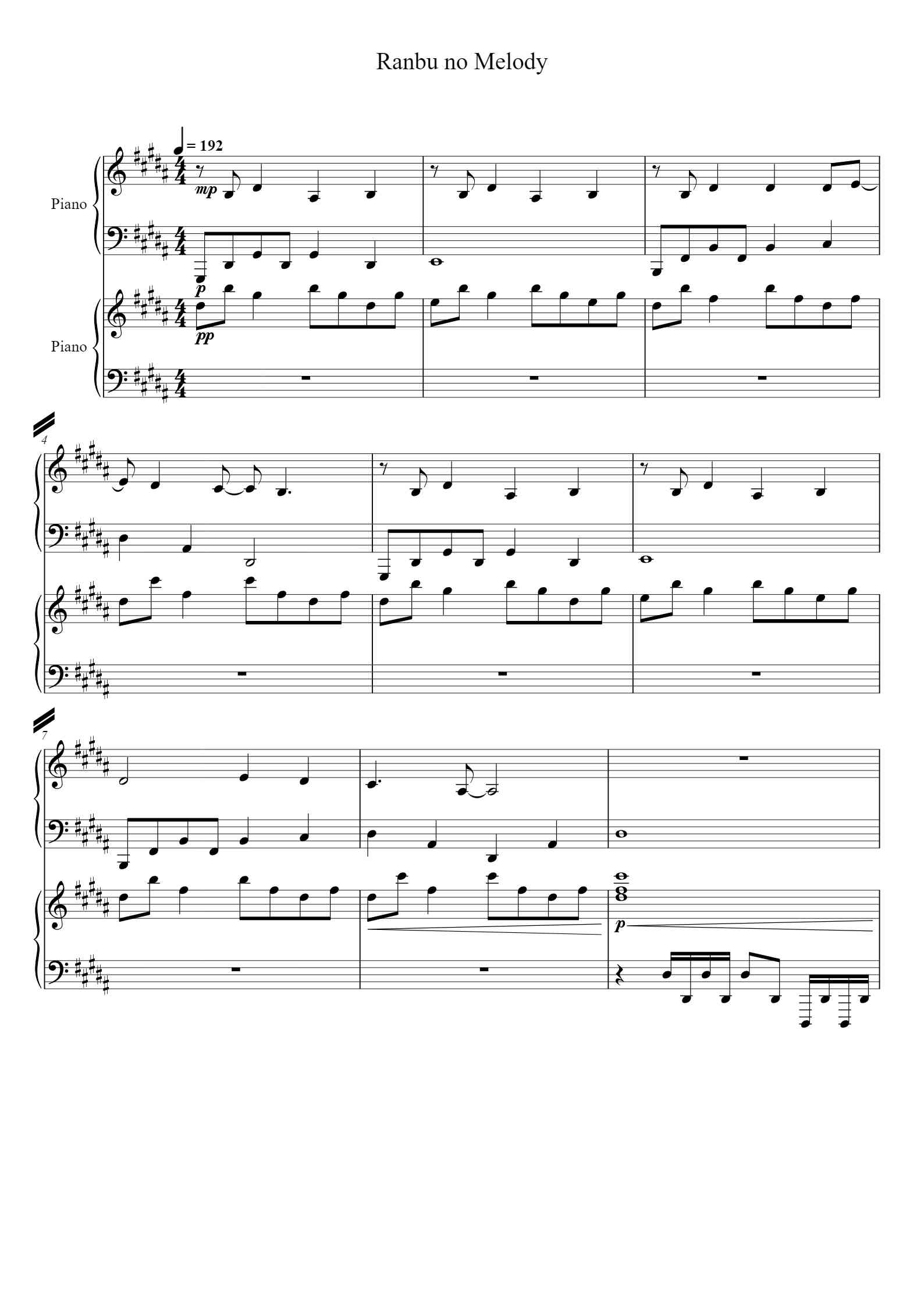 'Ranbu no Melody' - Piano Sheet Music By SID arr. Jackson Forte | TOPiano