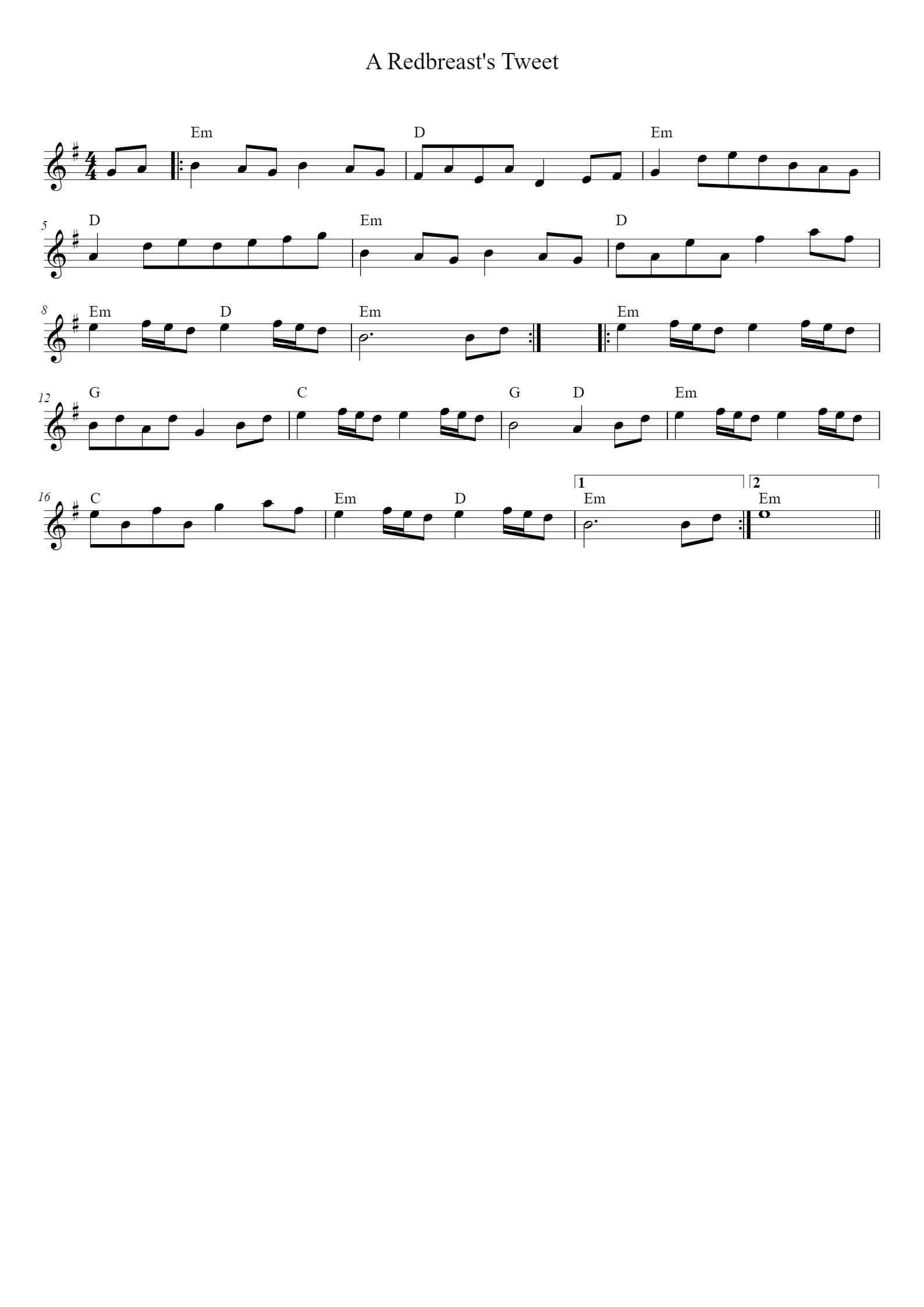 'A Redbreast's Tweet' - Piano Sheet Music By xxx | TOPiano