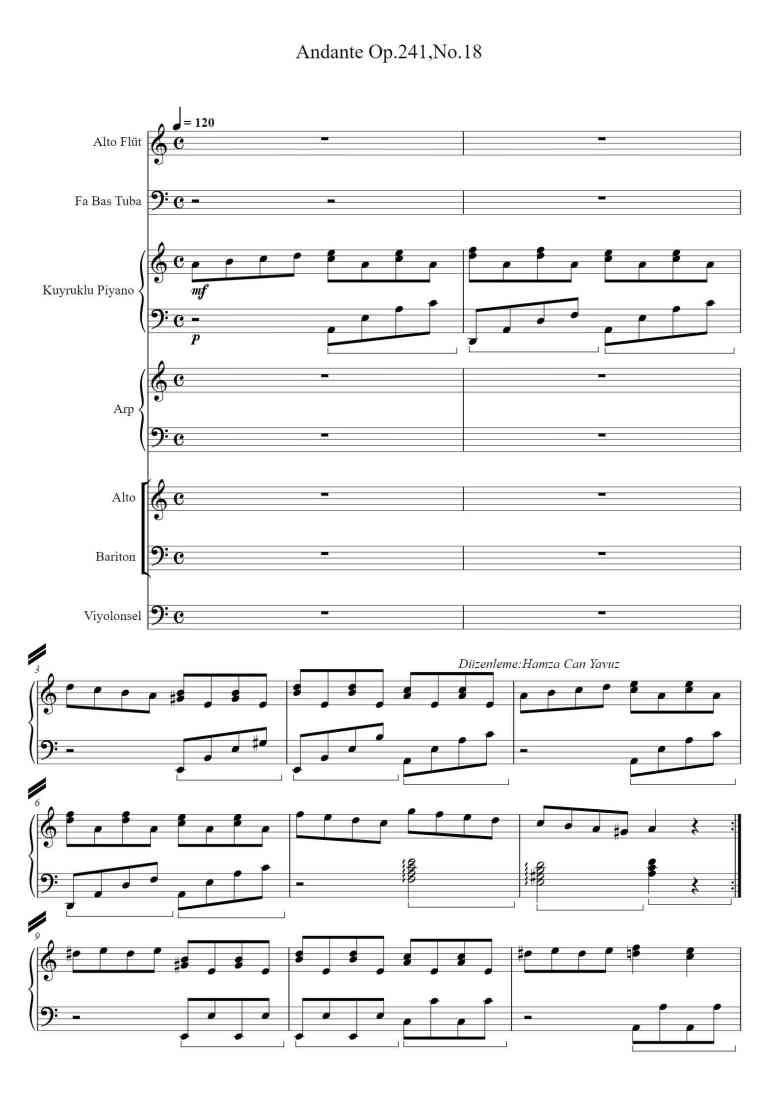 Andante in D Major, Op. 241, No. 18钢琴谱 - Besteci:Ferdinando Carulli - free piano sheet music ...