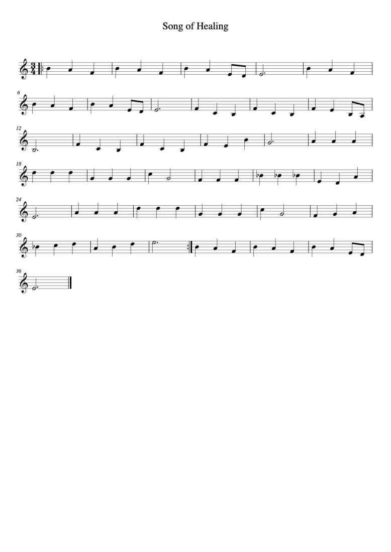 'Song of Healing' - Piano Sheet Music By xxx | TOPiano