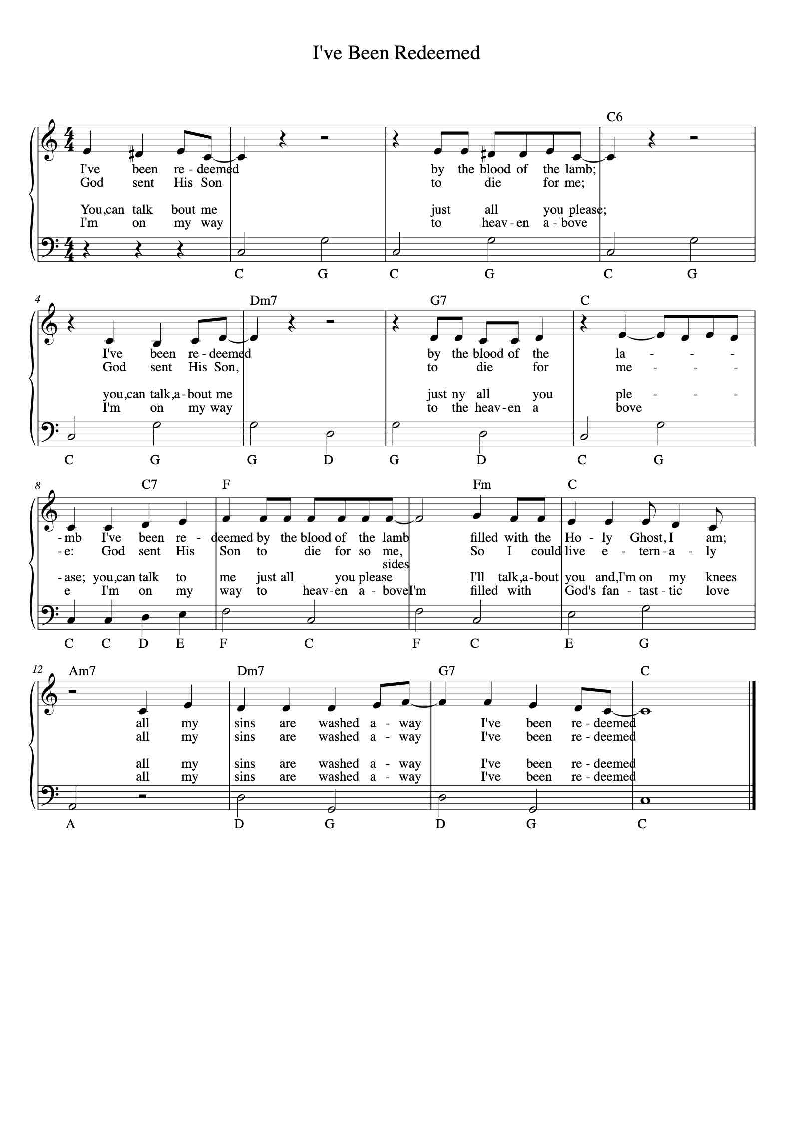 'I've Been Redeemed' - Piano Sheet Music By Dale Mathews | TOPiano