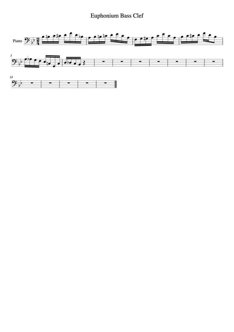 'Euphonium Bass Clef' - Piano Sheet Music By Cameron McIntosh | TOPiano