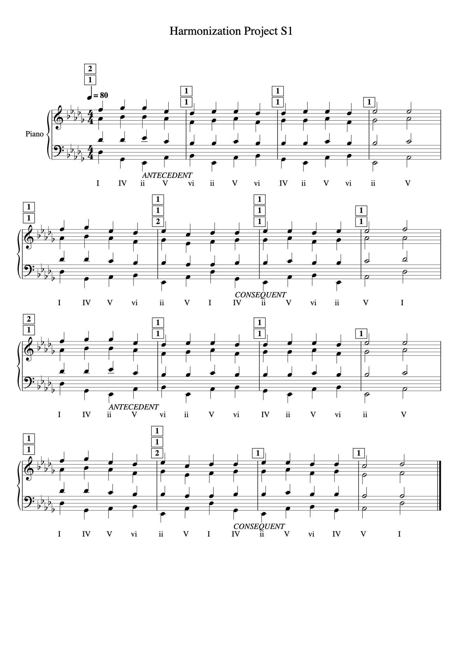 'Harmonization Project S1' - Piano Sheet Music By Kush Bindal | TOPiano