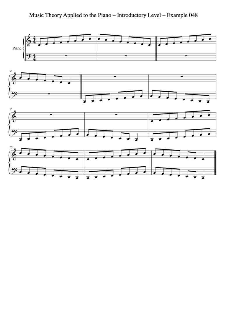 'Music Theory Applied to the Piano – Introductory Level – Example 048 ...