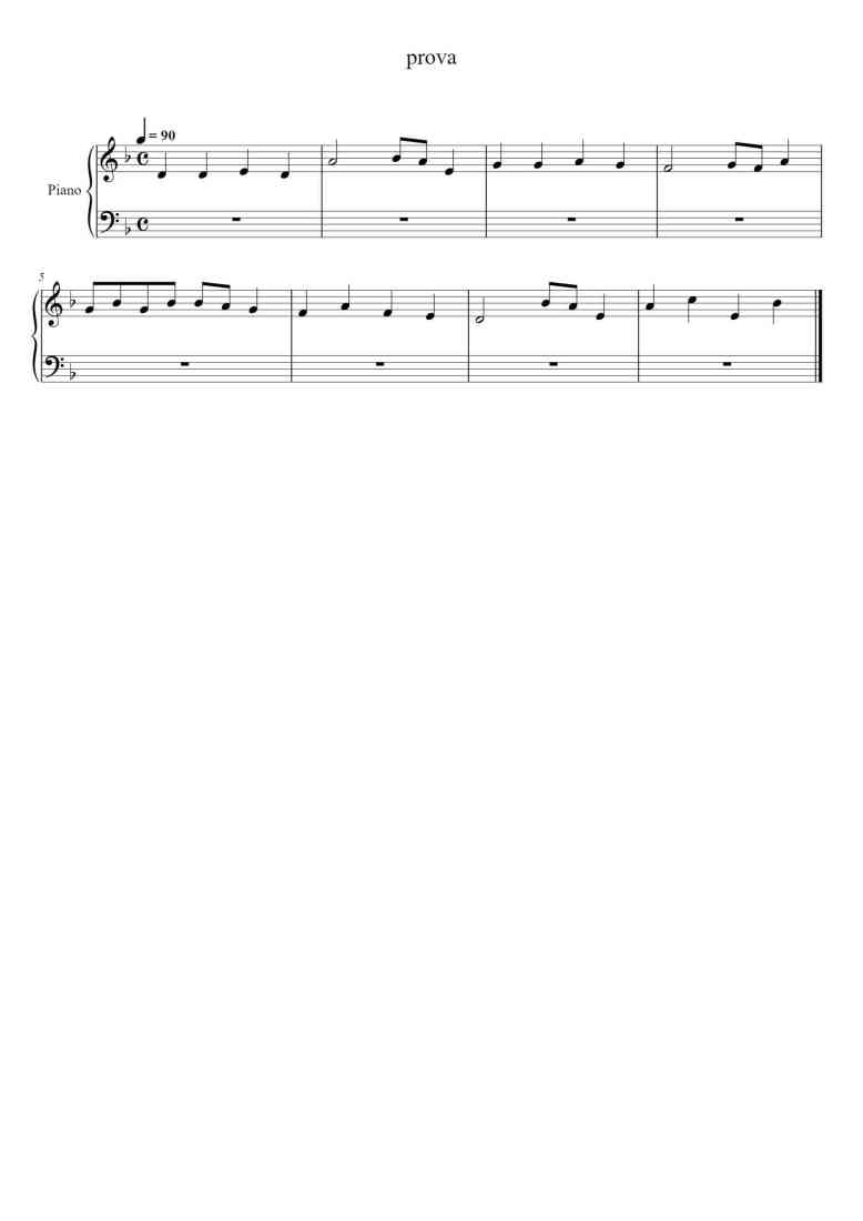 'prova' - Piano Sheet Music By davi roque | TOPiano