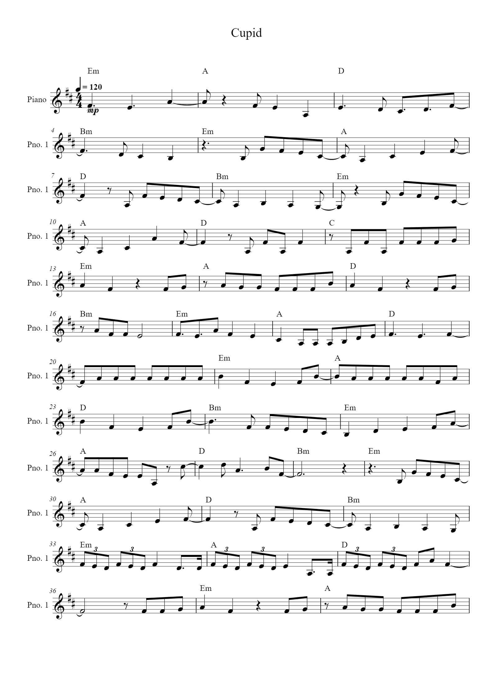 'Cupid' - Piano Sheet Music By FIFTY FIFTY | TOPiano