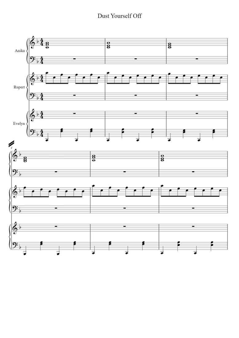 'Dust Yourself Off' - Piano Sheet Music By Rupert, Anika, Evelyn | TOPiano
