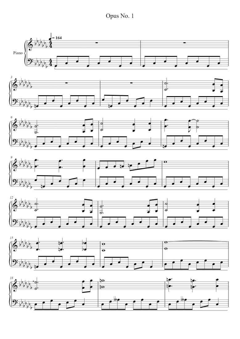 'Opus No. 1' - Piano Sheet Music By Dimitrios Rigopoulos | TOPiano