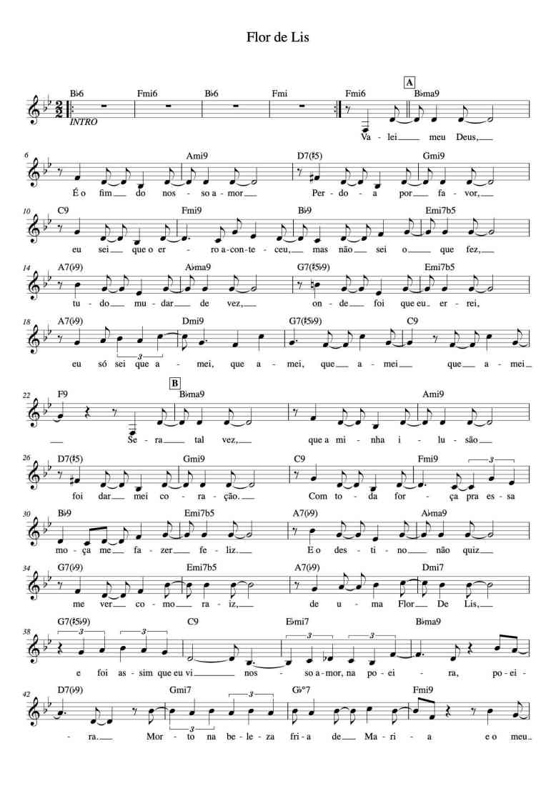 'Flor de Lis' - Piano Sheet Music By Djavan | TOPiano