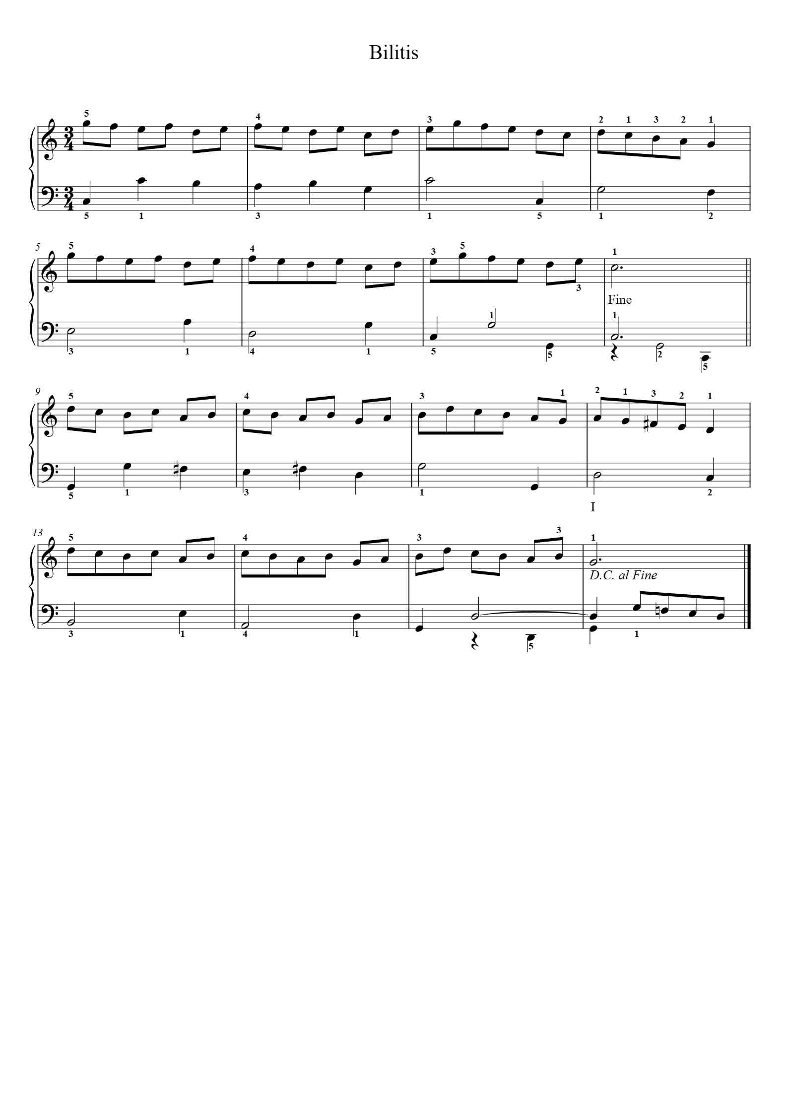 'Bilitis' - Piano Sheet Music By Jean-Philippe Rameau | TOPiano