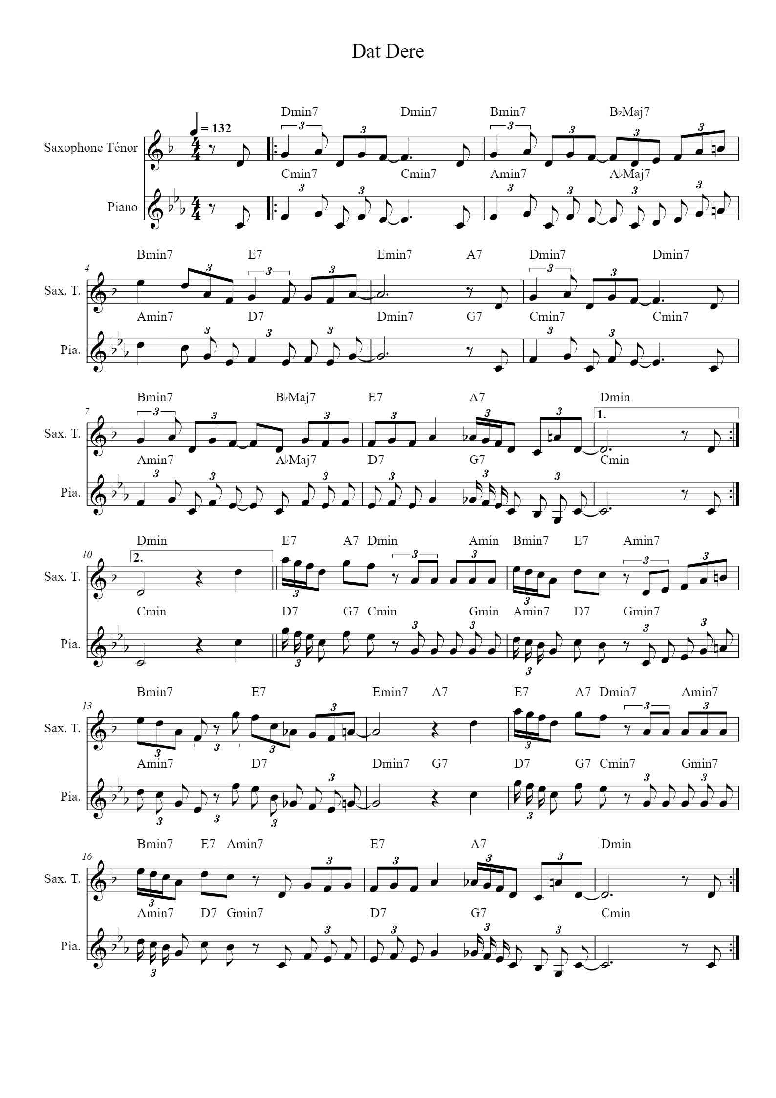 'Dat Dere' - Piano Sheet Music By xxx | TOPiano