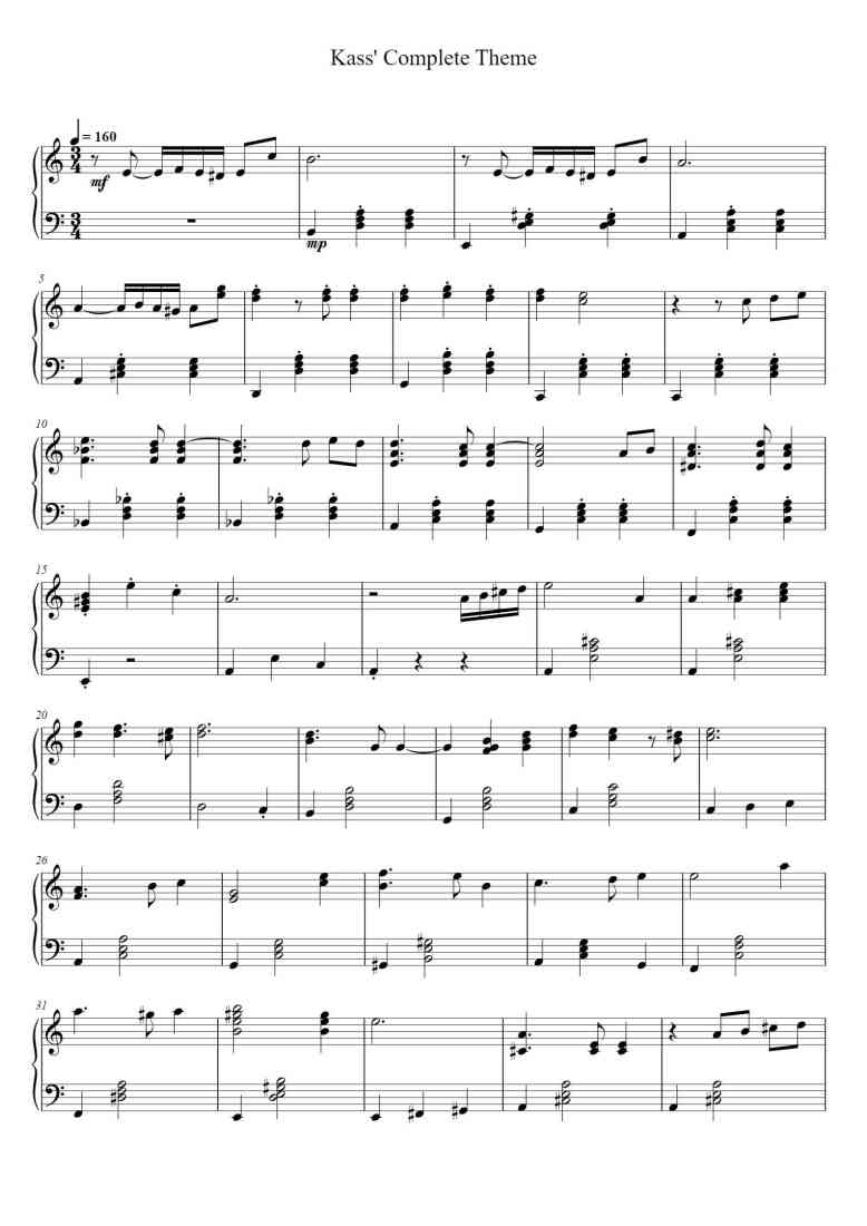 'Kass's Theme' - Piano Sheet Music By Manaka Kataoka | TOPiano