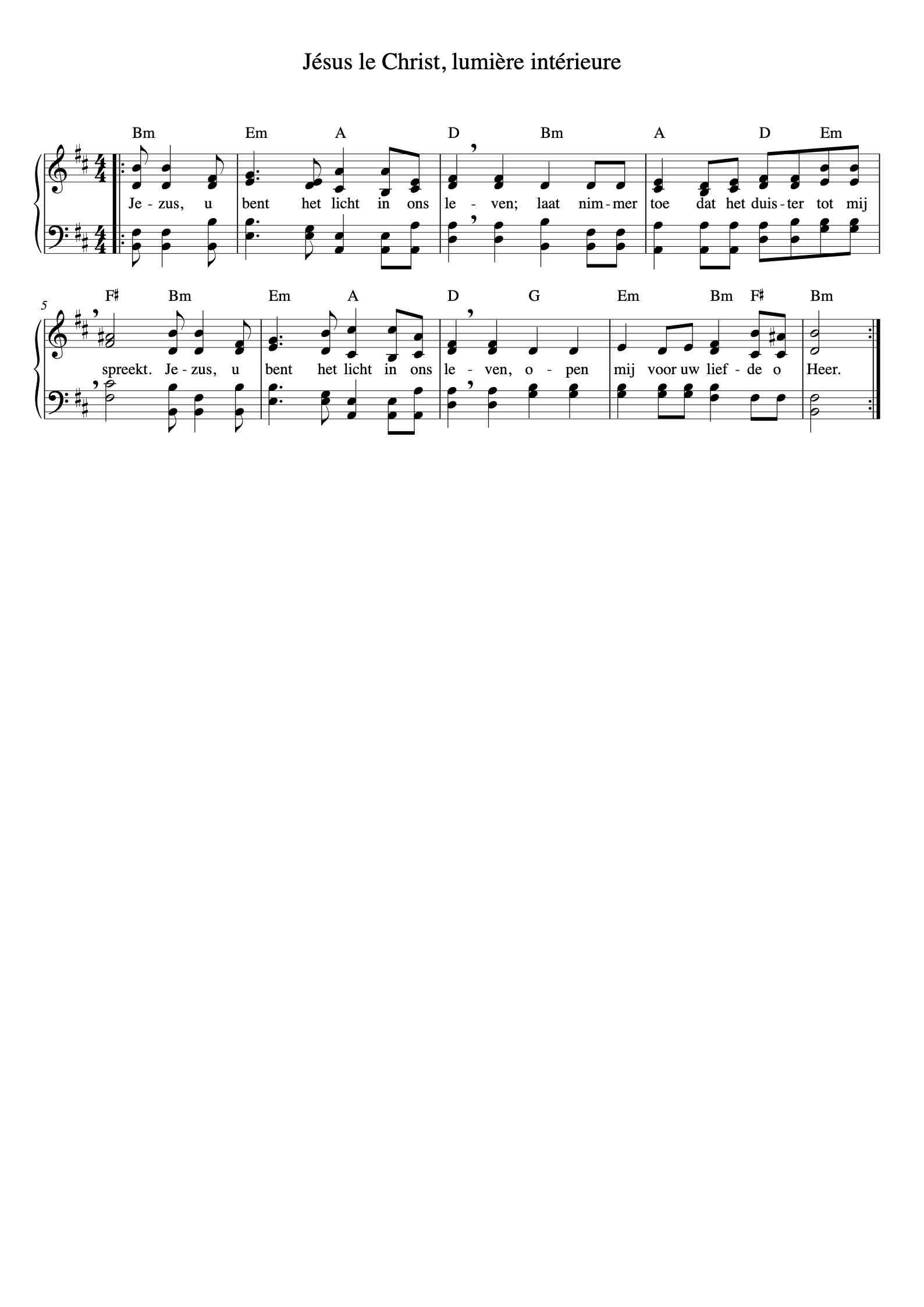 'Jésus le Christ, lumière intérieure' - Piano Sheet Music By Taize ...