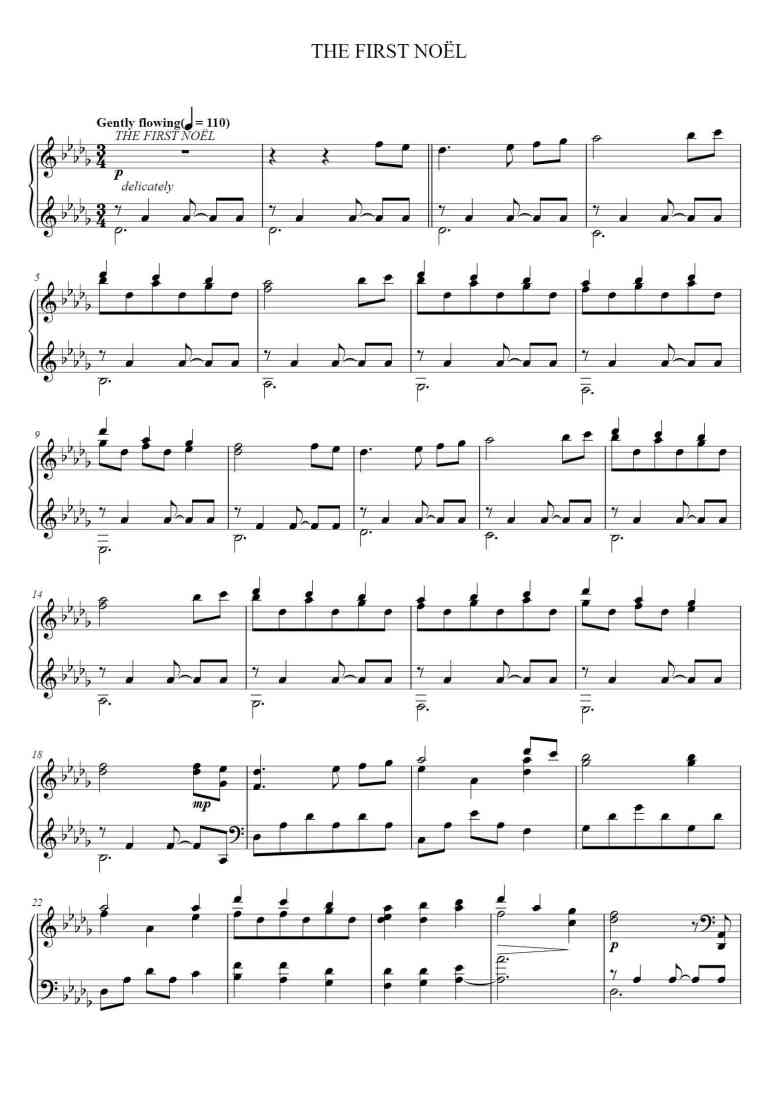 The First Noel钢琴谱 - 17th Century English Carol Music from W. Sandys ...