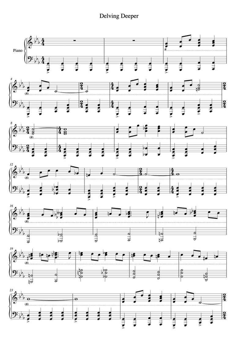 'Delving Deeper' - Piano Sheet Music By RLM | TOPiano