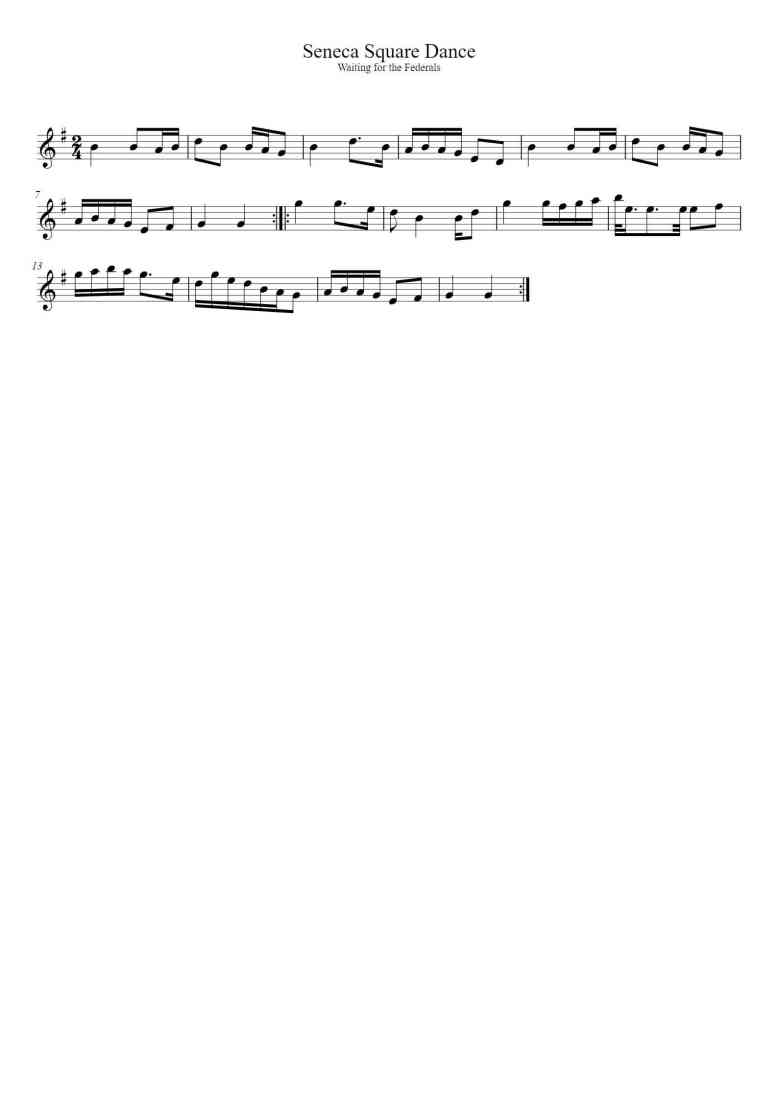 'Seneca Square Dance' - Piano Sheet Music By xxx | TOPiano