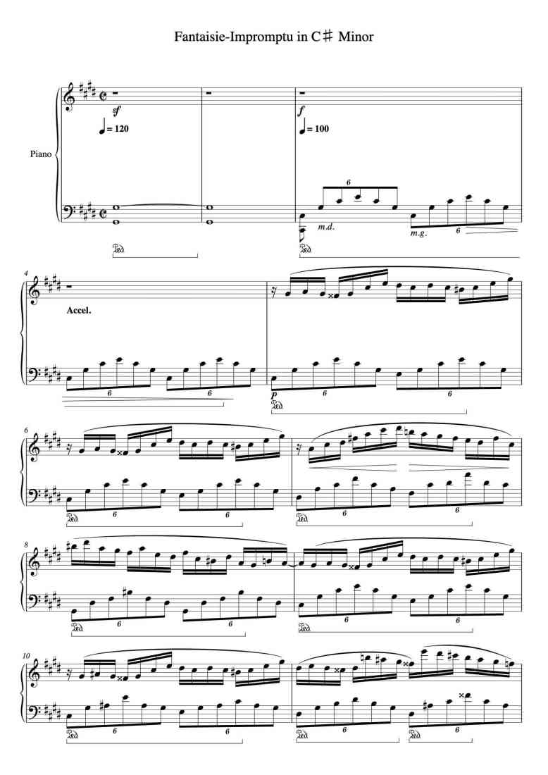 'Fantaisie-Impromptu in C♯ Minor' - Piano Sheet Music By Chopin | TOPiano