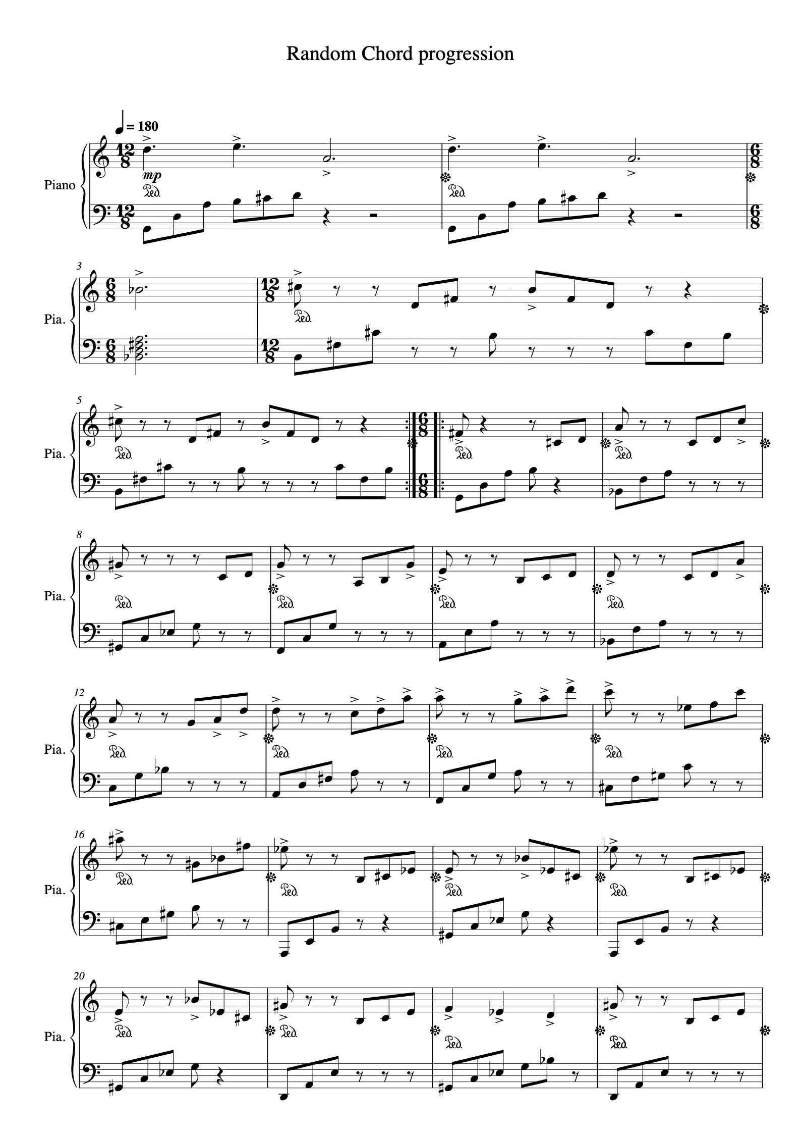 'Random Chord progression' - Piano Sheet Music By xxx | TOPiano