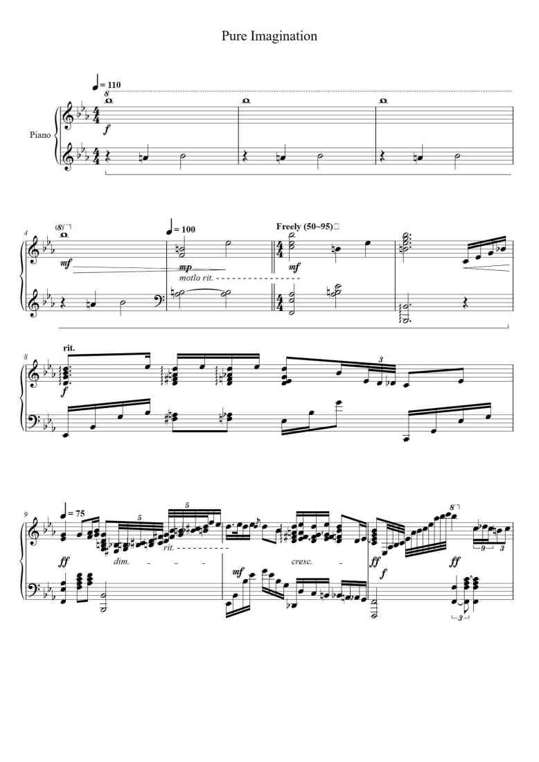 'Pure Imagination' - Piano Sheet Music By Leslie Bricusse & Anthony Newley arr. Christopher-Joel ...