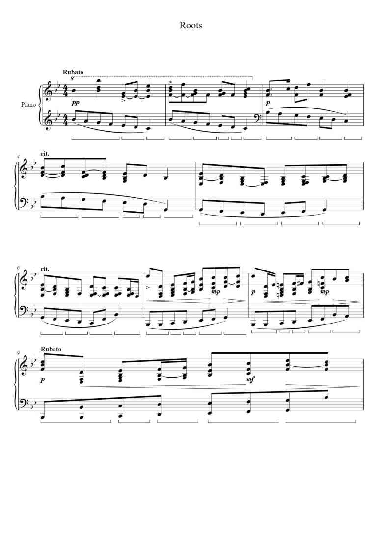 'Roots' - Piano Sheet Music By Polwood Joelow | TOPiano