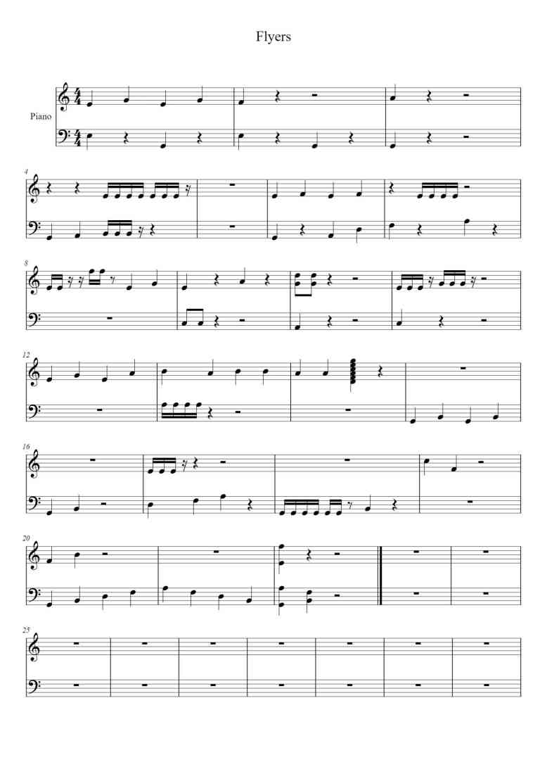 'Flyers' - Piano Sheet Music By Aiden Jensen | TOPiano