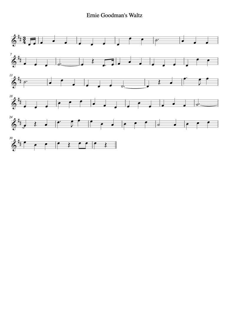 'Ernie Goodman's Waltz' - Piano Sheet Music By xxx | TOPiano