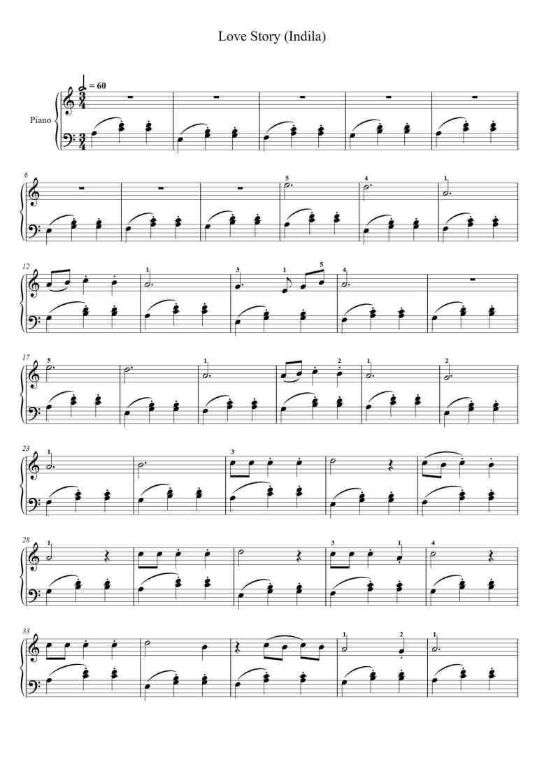 'Love Story (Indila)' - Piano Sheet Music By Indila | TOPiano