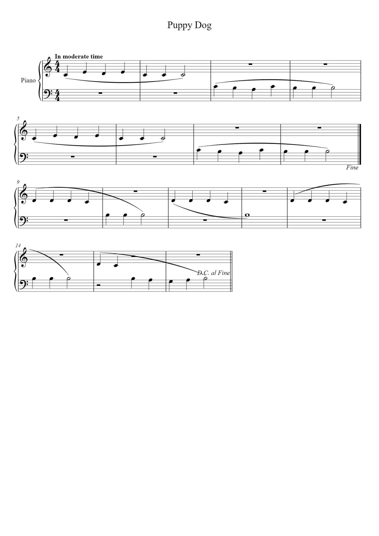 'Puppy Dog' - Piano Sheet Music By xxx | TOPiano