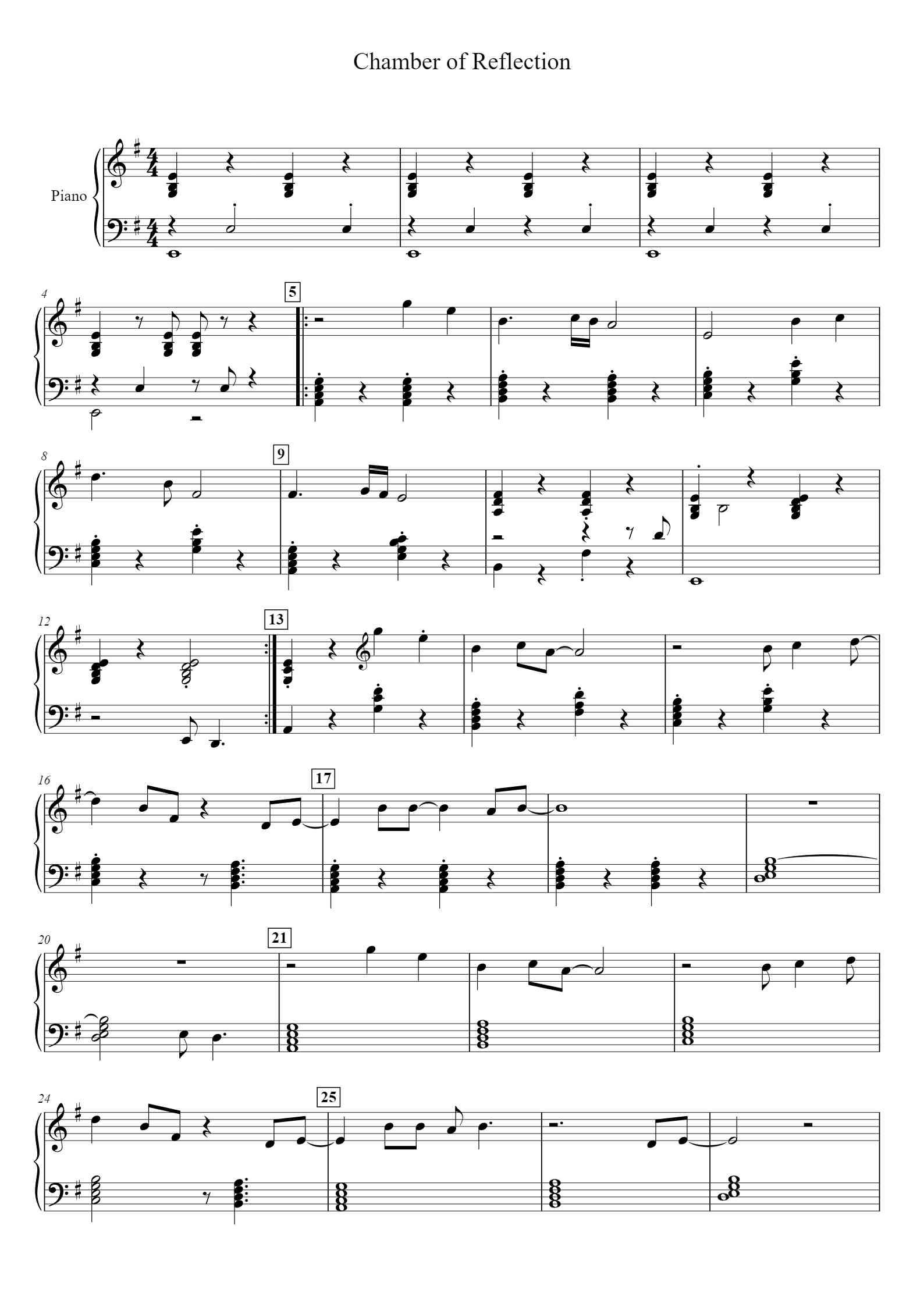 'Chamber of Reflection' - Piano Sheet Music By Mac DeMarco | TOPiano