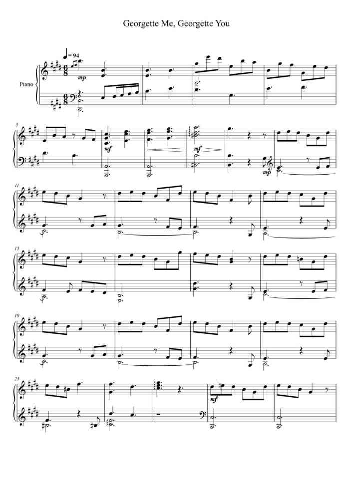 《颂乐人偶》片尾曲 - Georgette Me, Georgette You【超高还原演奏版】钢琴谱 - Diggy-MO’/松坂康司 - free piano sheet music ...