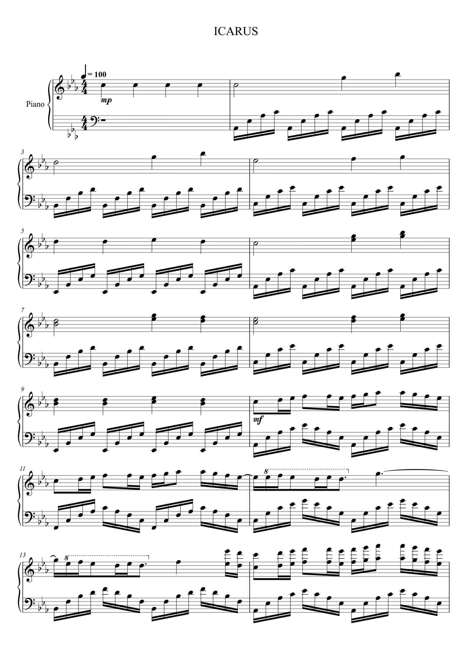 ICARUS-Tony Ann钢琴谱 - Tony Ann - free piano sheet music - PiaNoproblem